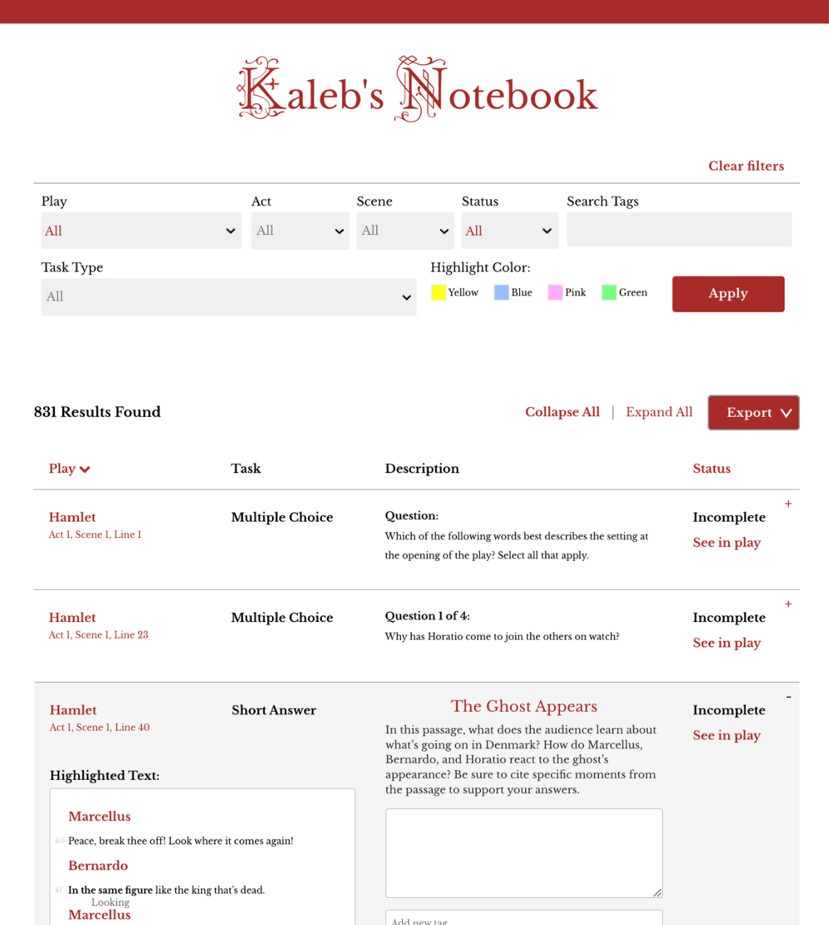 Features | myShakespeare